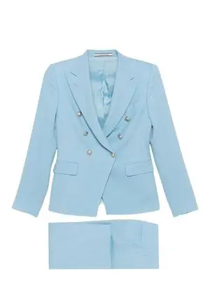 Tagliatore Linen Double-breasted Suit - Multicolor