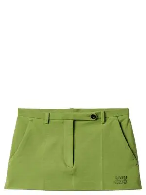 Miu Miu Miu Miu Viscose Blend Mini Skirt Green