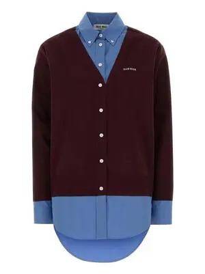 Miu Miu Burgundy Wool Cardigan - Red