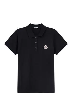 Moncler Cotton Polo Shirt With Logo Patch - Multicolor