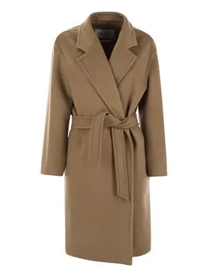 Max Mara Melinda Cashmere Midi Coat With Belt - Brown