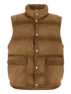 Prada Padded Leather Vest - Brown