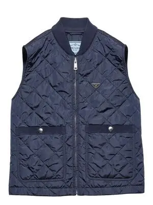 Prada Quilted Re-nylon Vest - Blue