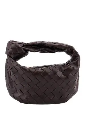 Bottega Veneta Mini Jodie Leather Handbag With Intrecciato Motif - Multicolor