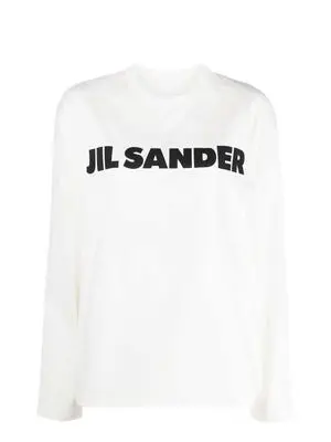 JIL SANDER Cotton Sweatshirt With Logo Print - White