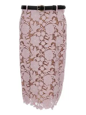 SELF-PORTRAIT Lace Midi Skirt - Multicolor