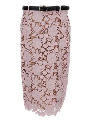 SELF-PORTRAIT Lace Midi Skirt - Multicolor