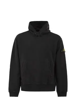 Stone Island Oversized Raglan Sleeve Hoodie - Black