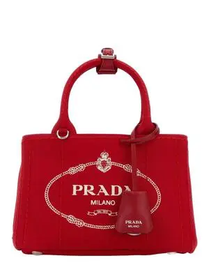 Prada Mini Jardinière Canvas Bag - Red