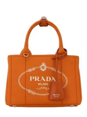 Prada Mini Jardinière Canvas Bag - Orange