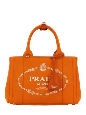 Prada Printed Logo Jardinière Handbag - Orange
