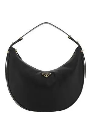 Prada Leather Hobo Bag - Black