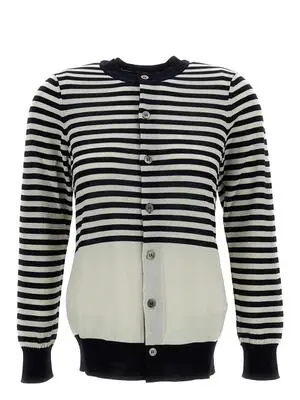 Junya Watanabe Round Neck Striped Cardigan - Multicolor