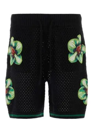 Casablanca Crochet Bermuda Shorts - Black