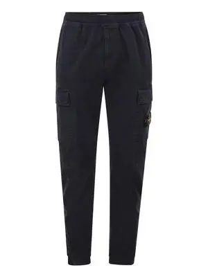 Stone Island Cargo Trousers In Cotton Twill - Blue