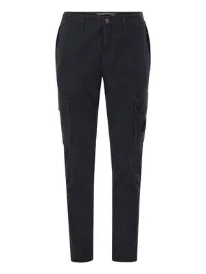 Stone Island Slim-fit Cargo Trousers - Blue