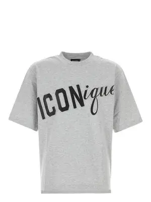 Dsquared2 Melange Grey Cotton Oversize T-shirt - Gray