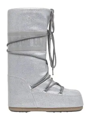 Moon Boot Icon Glitter Snow Boots - Silver