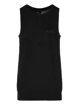 Amiri Knit Mesh' Cotton Tank Top - Black