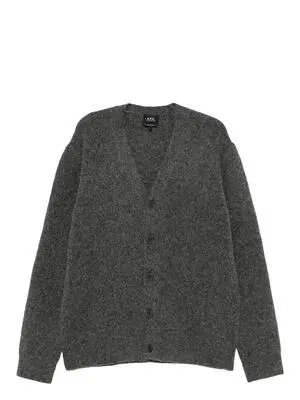 A.p.c. Wool And Alpaca Blend V-neck Cardigan - Gray