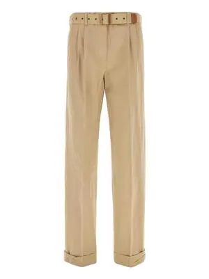 Miu Miu Beige Cotton Pant - Brown