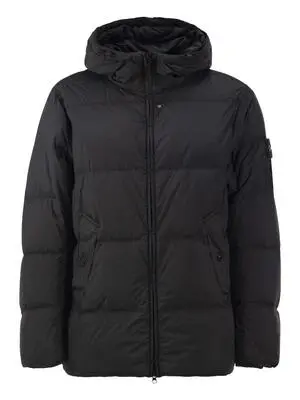 Stone Island Garment Dyed Crinkle Reps Ny Hooded Down Jacket - Blue