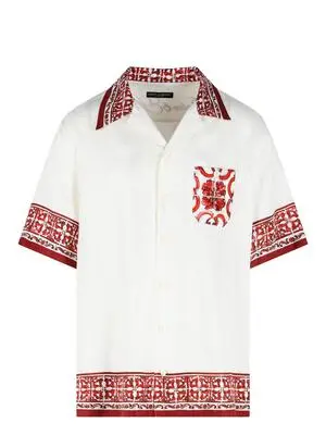 Dolce & Gabbana Maiolica Rubino' Silk Shirt - White