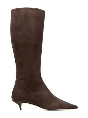JIMMY CHOO Suede Kitten Heel Boots - Brown
