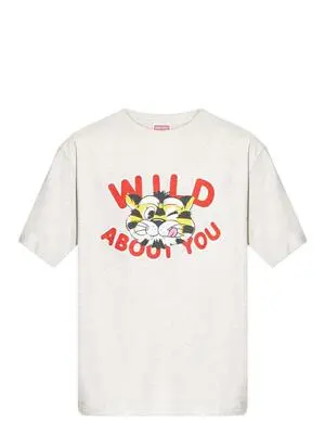 Kenzo Wild Tiger Print T-shirt - Gray