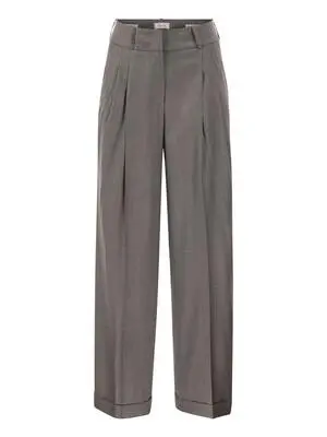Peserico Peserico Tailored Virgin Wool Trousers Multicolor