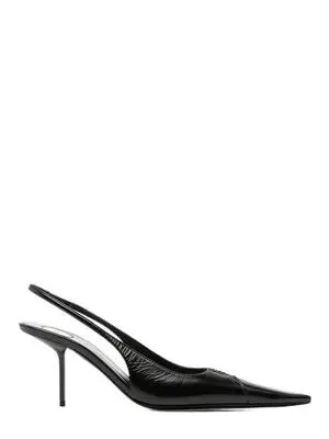 Saint Laurent SAINT LAURENT Leather Slingback Pumps Black