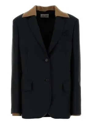 Miu Miu Mohair Blend Oversize Blazer - Blue