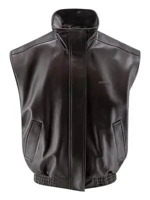 Balenciaga Oversized Leather Sleeveless Jacket - Multicolor