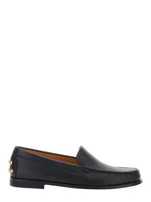 TOD'S Embossed Logo Leather Loafers - Multicolor