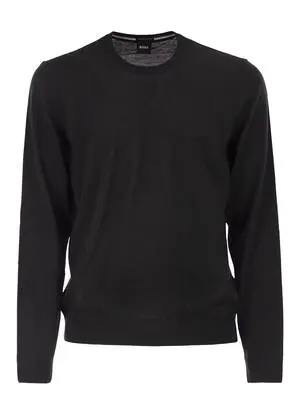 BOSS Boss Men Slim Fit Crew Neck Jumper In Merino Wool