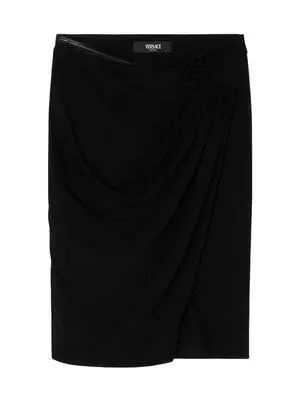 Versace Stretch Viscose Midi Skirt - Black