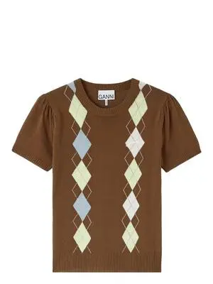 GANNI Ganni Brown Tops - T-Shirts & Jerseys Women Brown
