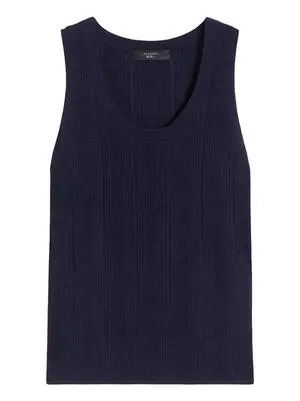 Max Mara Ribbed Scoop Neck Pullover - Blue