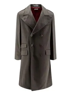 Brunello Cucinelli Brunello Cucinelli Men Double-Breasted Virgin Wool Coat Multicolor