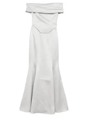 Solace London Off-shoulder Evening Dress - Silver