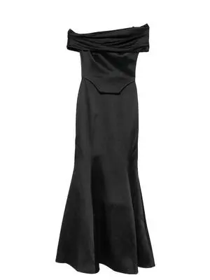 Solace London Satin Evening Gown - Black