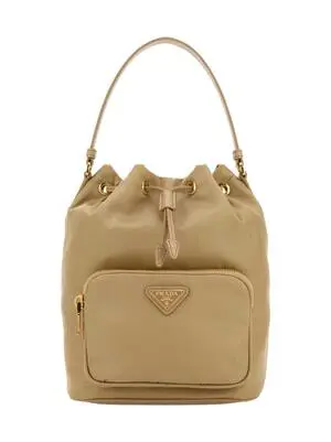 Prada PRADA Re-Nylon Duet Bucket Bag Brown