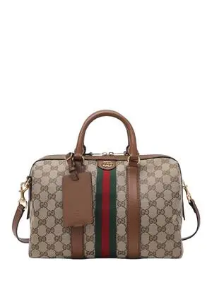 Gucci Ophidia Gg Jacquard Monogram Canvas Top Handle Bag - Cream