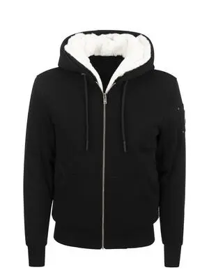 Moose Knuckles Faux Fur Lined Hoodie - Black