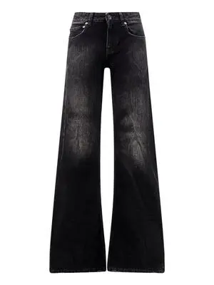 Balenciaga Wide Leg Denim Trousers - Multicolor