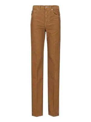 Saint Laurent Clyde Velvet Trousers - Brown