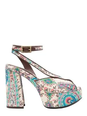 Etro ETRO Paisley-Patterned Platform Sandals With Heel Multicolor