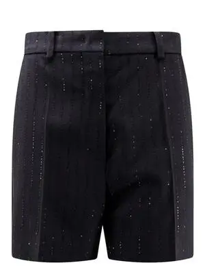 Max Mara Max Mara Women Siberia Virgin Wool Shorts With Sequins Multicolor