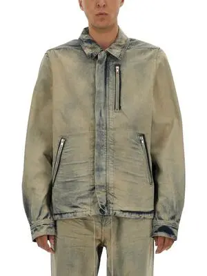 Rick Owens Jacket With Concealed Zipper - Blue