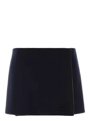 Miu Miu Miu Miu Wool Blend Mini Skirt Blue